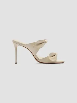 ALEXANDRE BIRMAN Magnolia 85mm Leather Mules - Eggshell