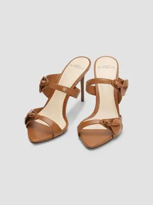ALEXANDRE BIRMAN Magnolia 85mm Leather Mules - Espresso