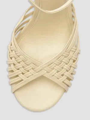 ALEXANDRE BIRMAN Lilian 90mm Woven Leather Block Heel Sandals