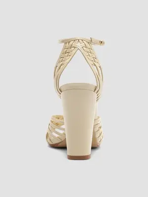 ALEXANDRE BIRMAN Lilian 90mm Woven Leather Block Heel Sandals
