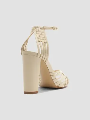 ALEXANDRE BIRMAN Lilian 90mm Woven Leather Block Heel Sandals