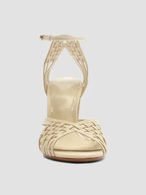 ALEXANDRE BIRMAN Lilian 90mm Woven Leather Block Heel Sandals