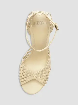ALEXANDRE BIRMAN Lilian 90mm Woven Leather Block Heel Sandals