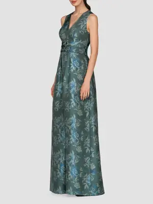 KAY UNGER Cameron Floral A-line Gown