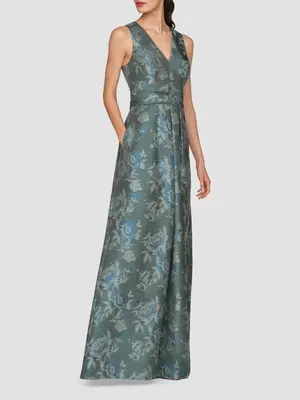 KAY UNGER Cameron Floral A-line Gown