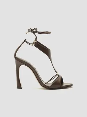 ALEXANDRE BIRMAN Mimi 100mm Leather Stiletto Sandals - Mousse