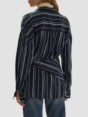 FAVORITE DAUGHTER The Positano Wrap Shirt - Midnight Grey