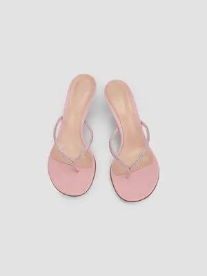 GIANVITO ROSSI India 70mm Rhinestone-embellished Metallic Leather Sandals - Sakura