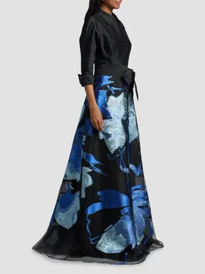 Rickie Freeman For Teri Jon Floral Taffeta A-line Gown