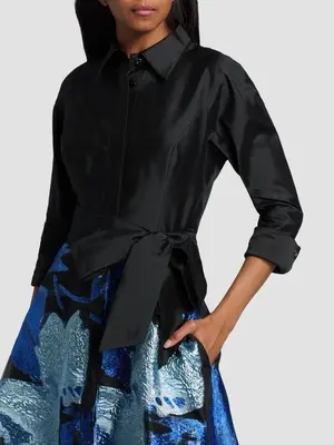 Rickie Freeman For Teri Jon Floral Taffeta A-line Gown