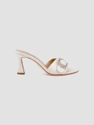 Badgley Mischka Odetta 75mm Embellished Slip-on Sandals