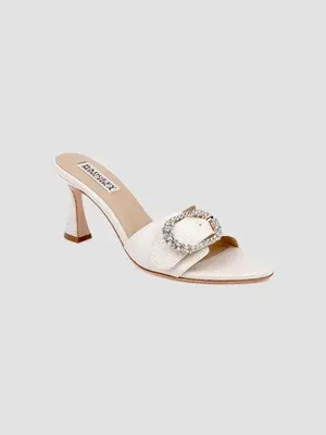Badgley Mischka Odetta 75mm Embellished Slip-on Sandals