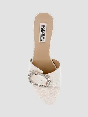 Badgley Mischka Odetta 75mm Embellished Slip-on Sandals