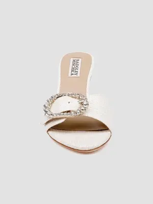 Badgley Mischka Odetta 75mm Embellished Slip-on Sandals