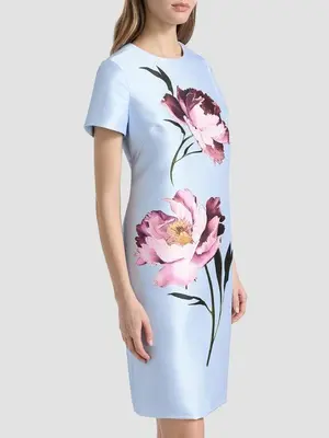 Rickie Freeman For Teri Jon Floral Placet Faille A-line Dress