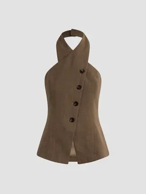 FAVORITE DAUGHTER The Crossover Glen Check Vest