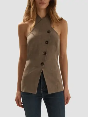 FAVORITE DAUGHTER The Crossover Glen Check Vest