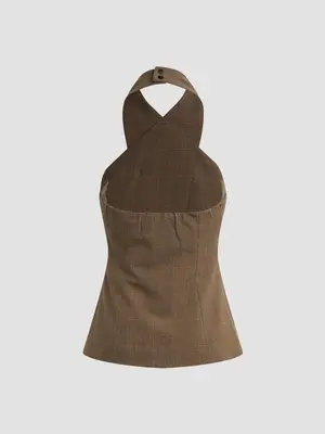 FAVORITE DAUGHTER The Crossover Glen Check Vest
