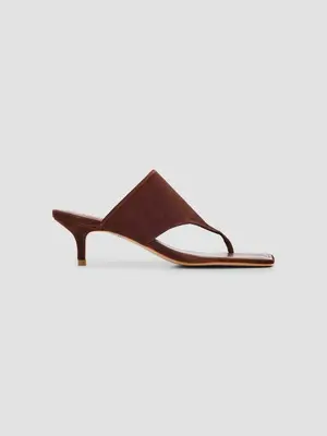 Schutz Sage 60mm Suede Sandals - Root Brown