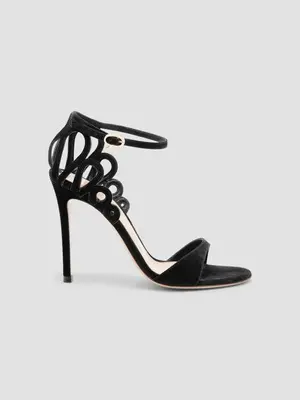 GIANVITO ROSSI 105mm Scalloped Suede Sandals