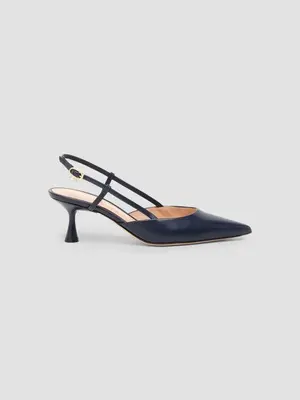 GIANVITO ROSSI Ascent 55mm Leather Slingback Pumps - Denim