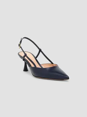 GIANVITO ROSSI Ascent 55mm Leather Slingback Pumps - Denim