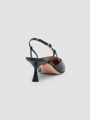 GIANVITO ROSSI Ascent 55mm Leather Slingback Pumps - Denim