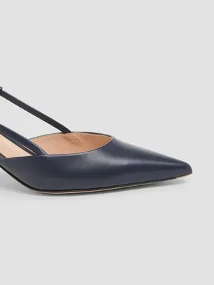 GIANVITO ROSSI Ascent 55mm Leather Slingback Pumps - Denim