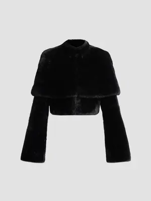 ET OCHS Vlad Faux-fur Crop Jacket - Black