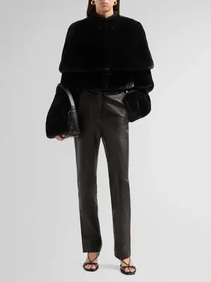 ET OCHS Vlad Faux-fur Crop Jacket - Black