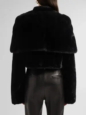 ET OCHS Vlad Faux-fur Crop Jacket - Black