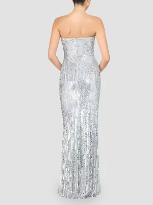 Jenny Packham Helix Sequined Strapless Gown