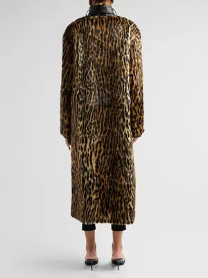 ET OCHS Vonn Leopard-print Faux-fur Coat