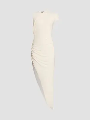 ET OCHS Georgia Gathered Jersey Midi Dress - Ivory