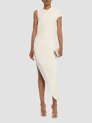 ET OCHS Georgia Gathered Jersey Midi Dress