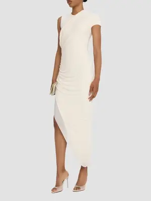 ET OCHS Georgia Gathered Jersey Midi Dress
