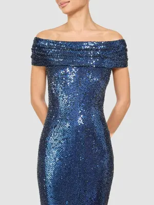 Jenny Packham Echo Sequined Off-the-shoulder Gown