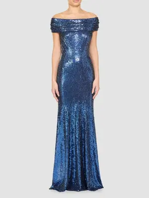 Jenny Packham Echo Sequined Off-the-shoulder Gown
