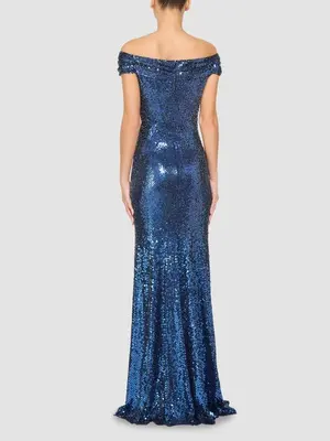 Jenny Packham Echo Sequined Off-the-shoulder Gown
