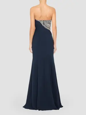 Jenny Packham Soyala Beaded Strapless Gown - Ink