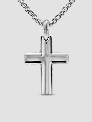 David Yurman Chevron Cross Pendant In Sterling 36mm