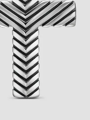 David Yurman Chevron Cross Pendant In Sterling 36mm