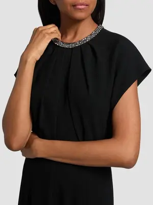 Rickie Freeman For Teri Jon Embellished Cocktail Midi-dress