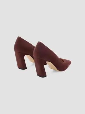 STUART WEITZMAN Stassi 85mm Suede Pumps - Dark Oak