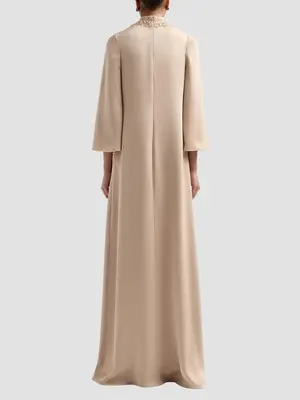 Rickie Freeman For Teri Jon Embellished Collar Satin Gown