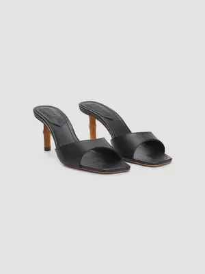 Schutz Leena 75mm Bamboo-heel Leather Mules