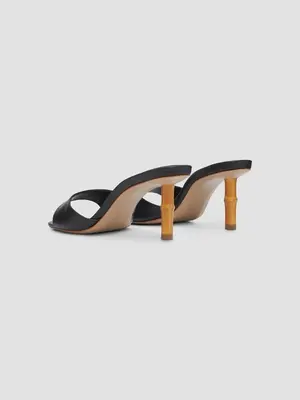 Schutz Leena 75mm Bamboo-heel Leather Mules