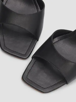 Schutz Leena 75mm Bamboo-heel Leather Mules