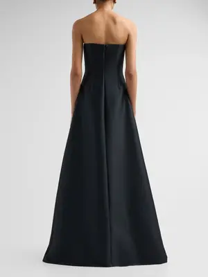Rickie Freeman For Teri Jon Beaded Floral Mikado A-line Gown
