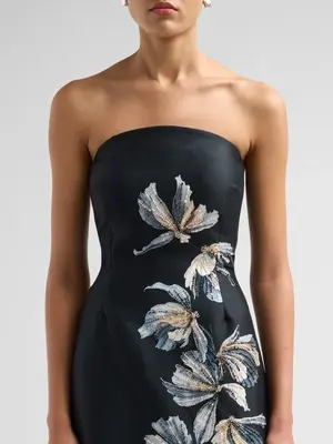 Rickie Freeman For Teri Jon Beaded Floral Mikado A-line Gown